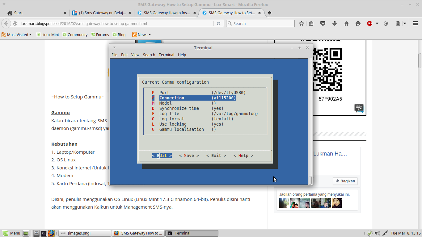 SMS Gateway Cara Setup Gammu ~ Achmad Sulthoni BLC Telkom Klaten