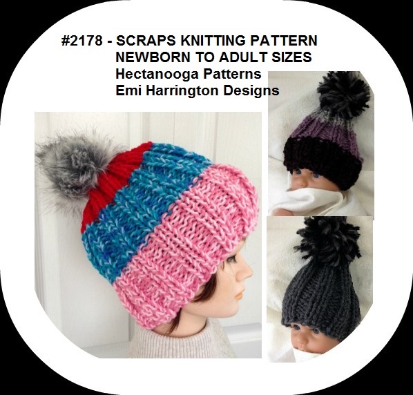 HECTANOOGA PATTERNS: Free Knitting Pattern - SCRAPS KNIT TOUQUE PATTERN