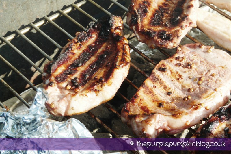 Barbecued Greek-Cypriot Afelia Pork Steaks