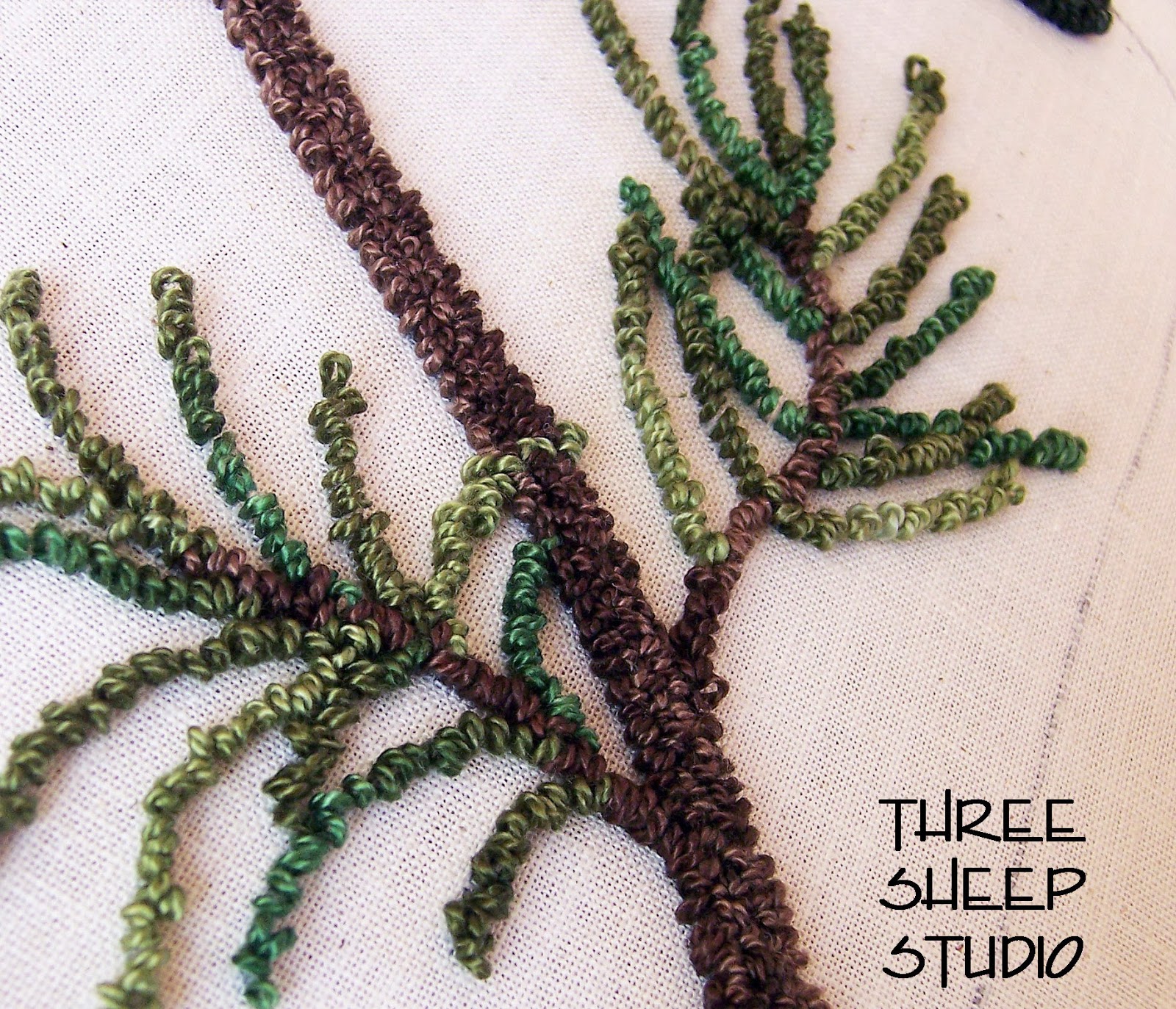 Three Sheep Studio: Punchneedle Pines...