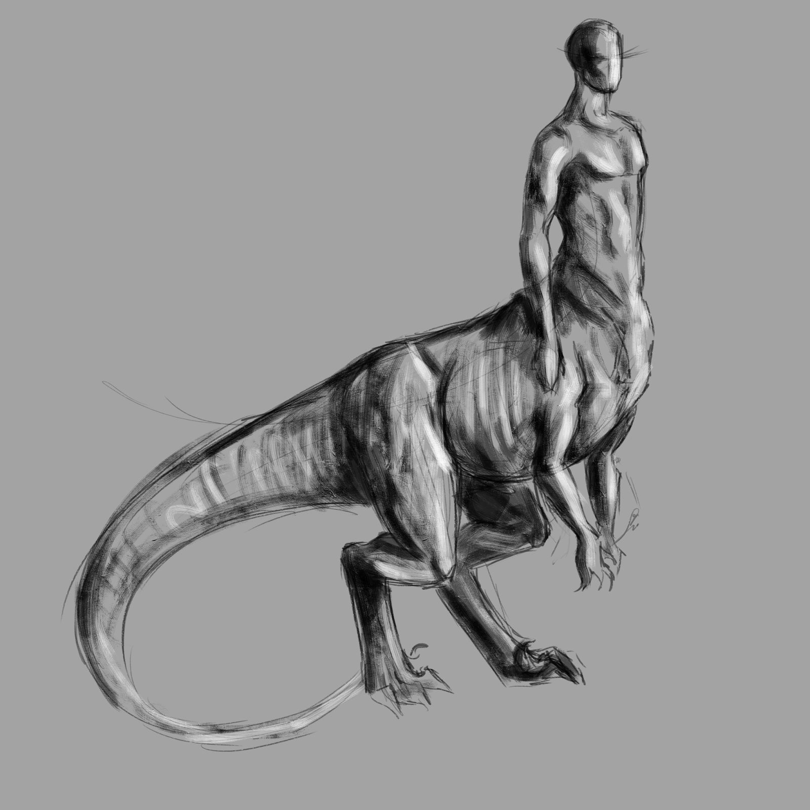 Half Human Half Dinosaur