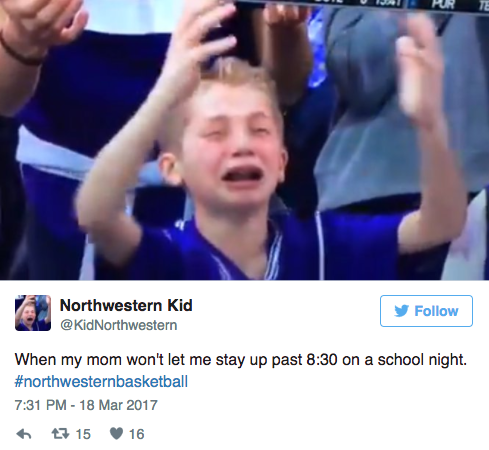 Crying Northwestern Kid in Gonzaga Loss Creates Hilarious Twitter ...