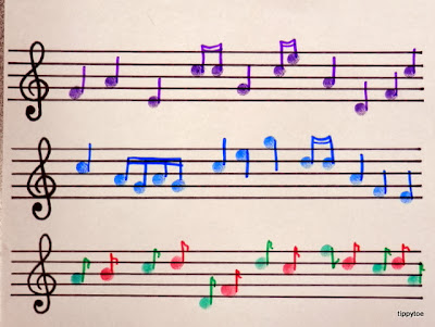 Tippytoe Crafts: Fingerprint Musical Notes