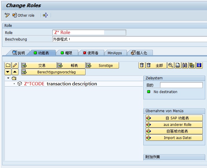 [SAP] 綁單支TCODE Role設定