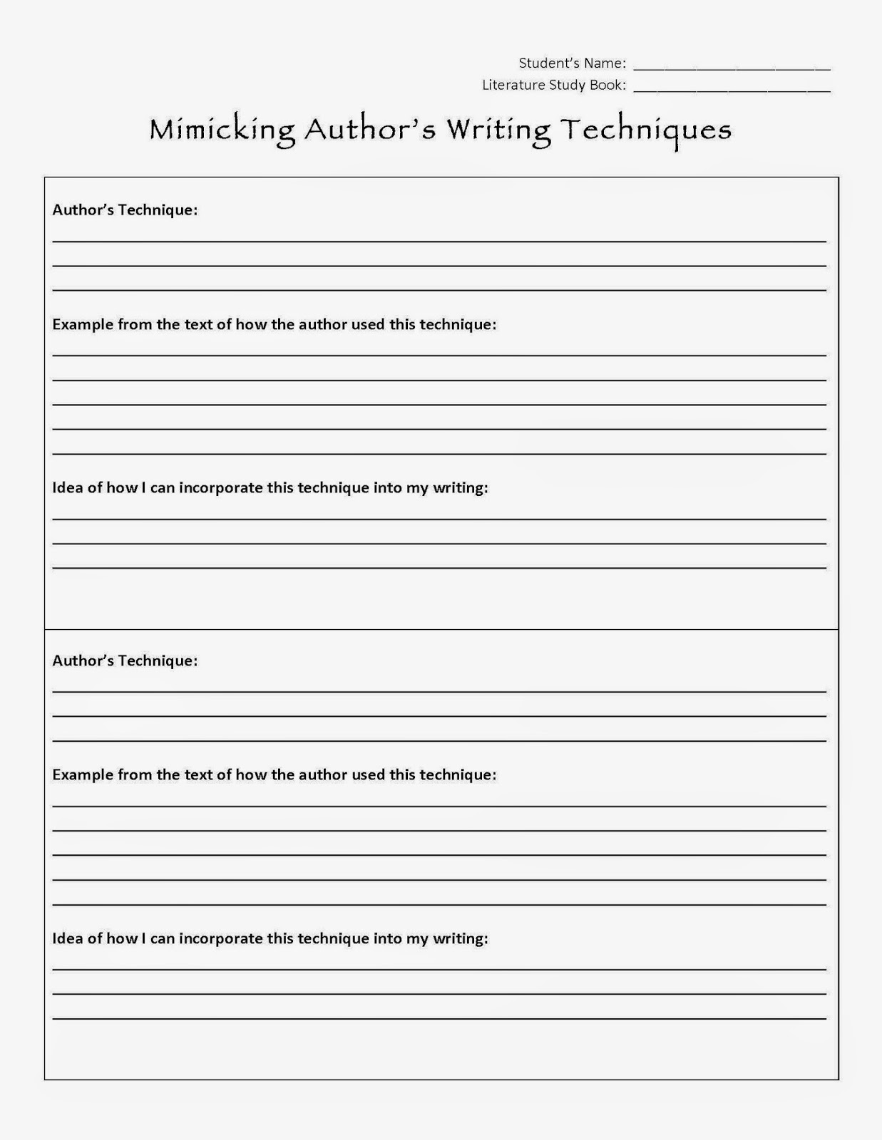 Mimicking Author’s Techniques in Writing Workshop – The Literacy Effect