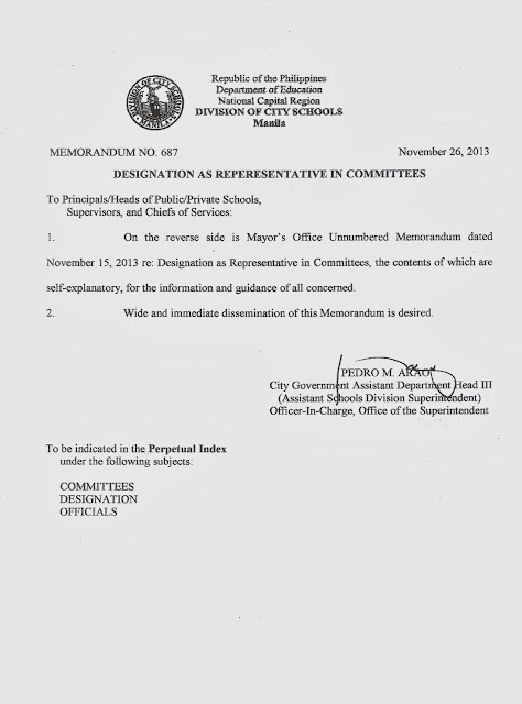 Department of Education Manila: Division Memorandum No. 687 ...