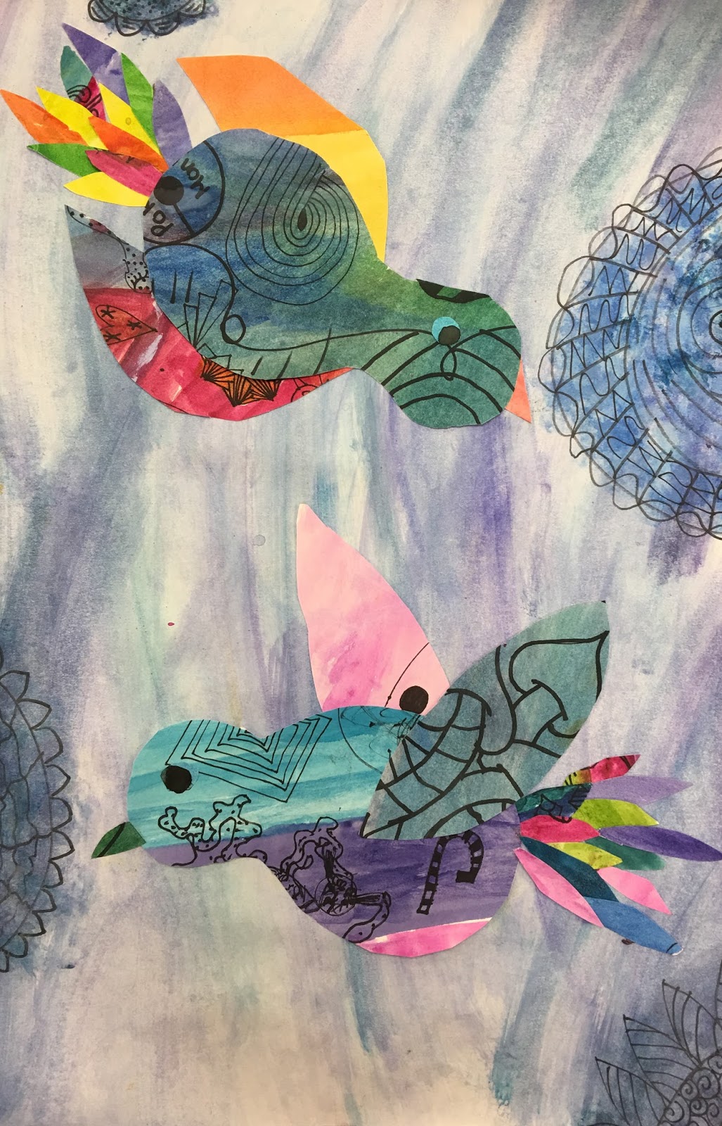 Art Room Blog: 4th Grade Collaborative Bird Project...