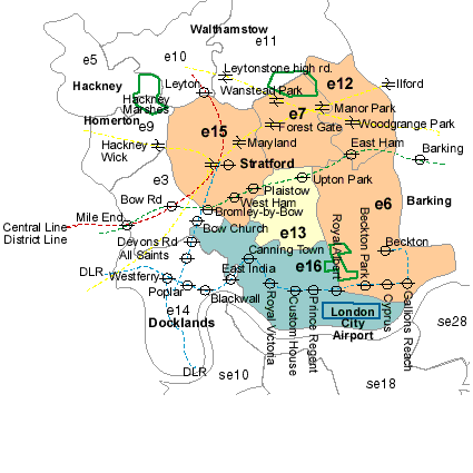 Newham Map Region Political | Map of London Political Regional