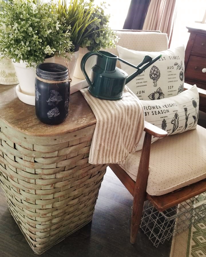 The Quaint Sanctuary: { Vintage Wood Hamper Side Table }