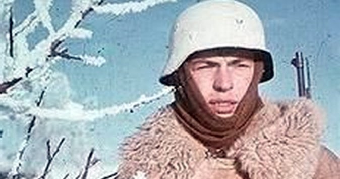 World War II in Color: German Sentry in the Freezing Russian Winter