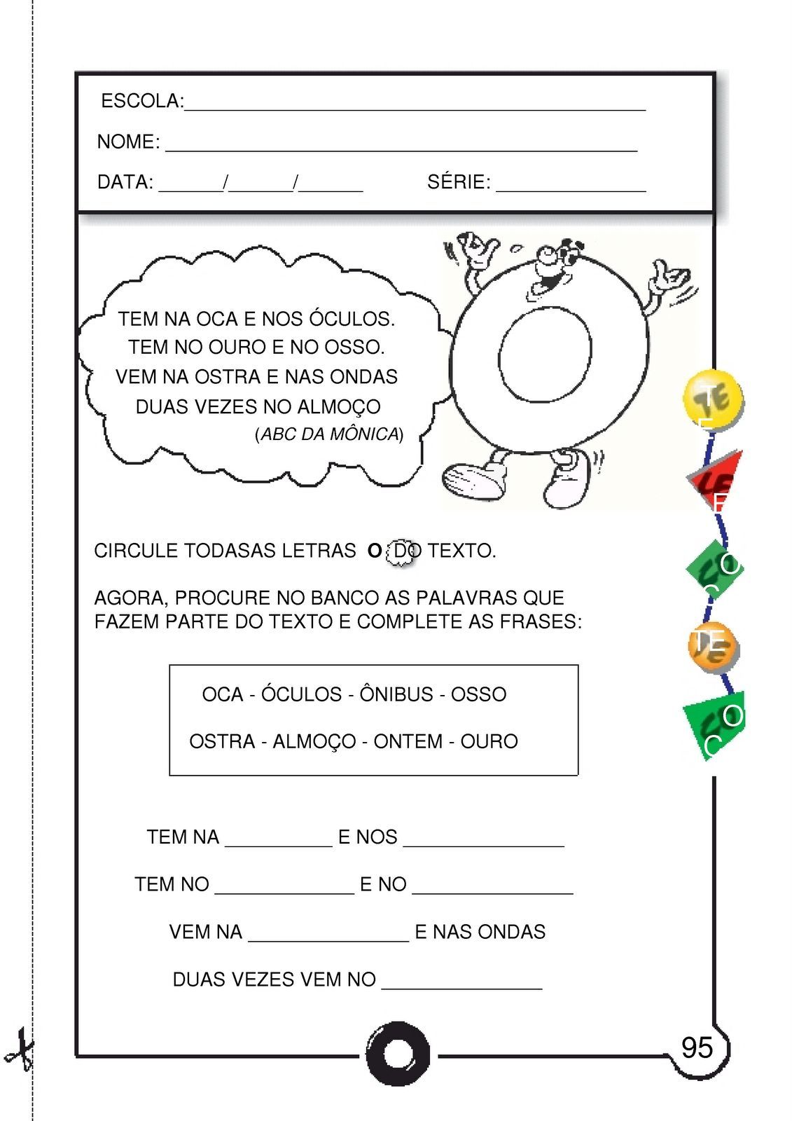 Atividades com a vogal O - atividades com vogais-ESPAÇO EDUCAR