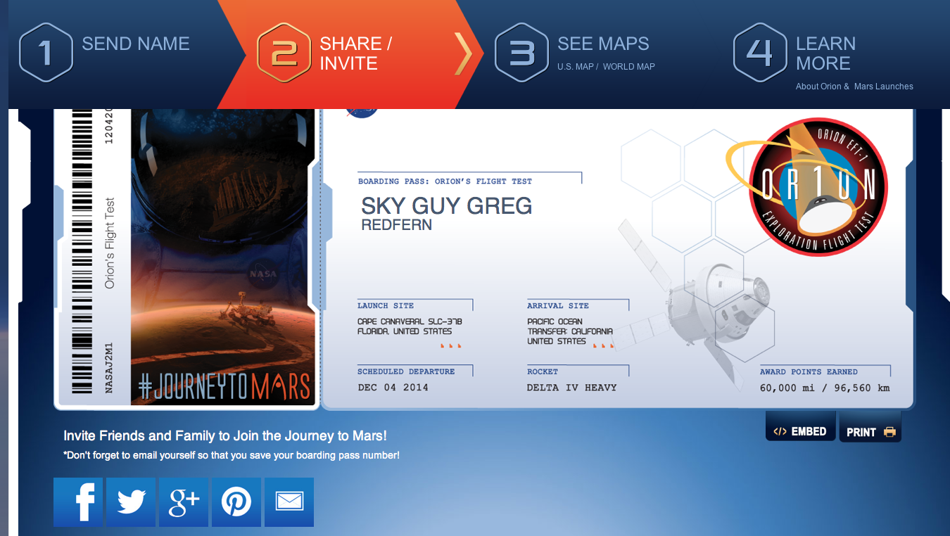 What's Up? The Space Place: Get Your Orion Boarding Pass