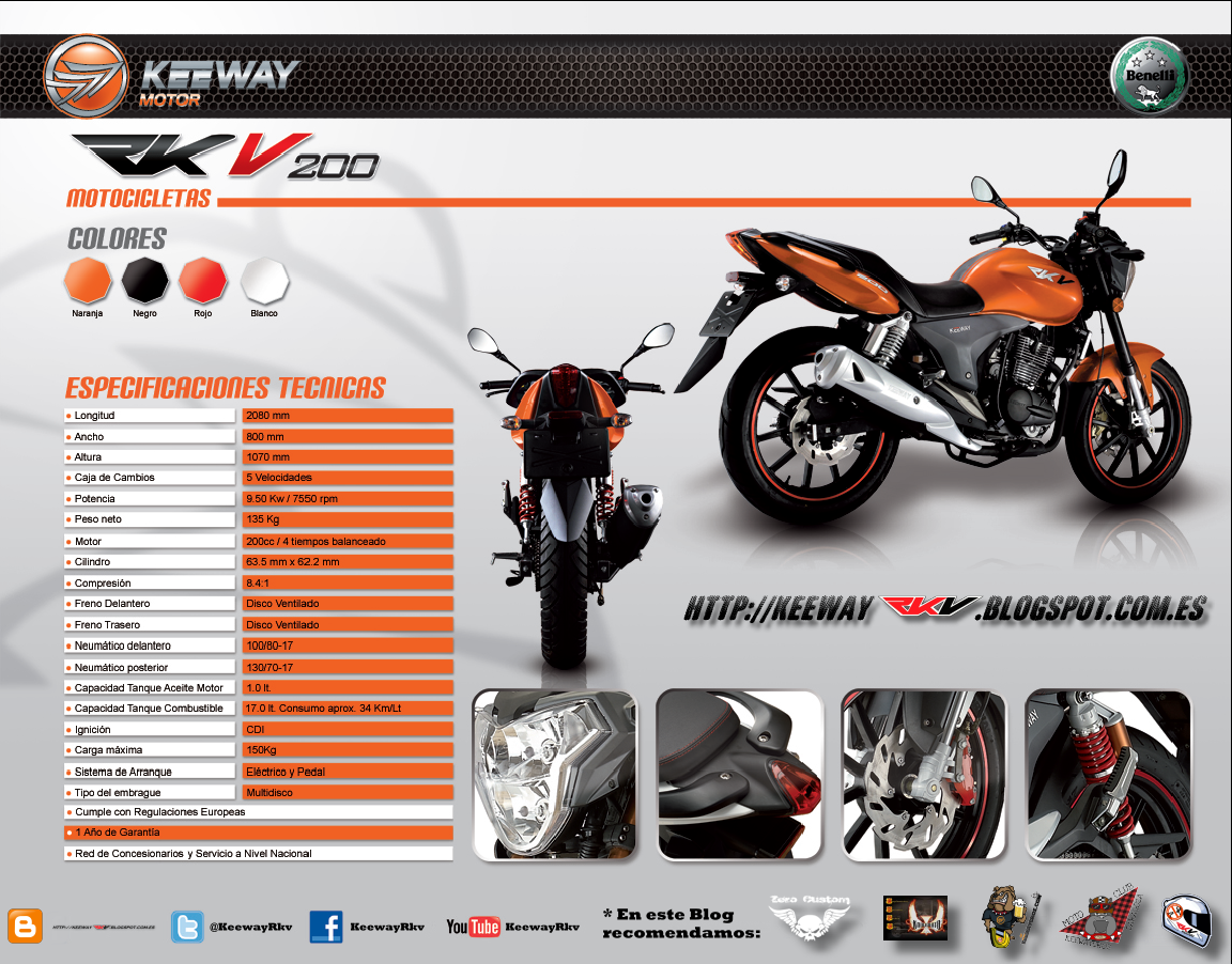 Ficha Técnica RKV 200 ~ Keeway RKV