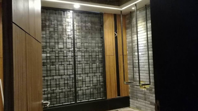 Bata Tempel Hitam Bevel Dekorasi Interior