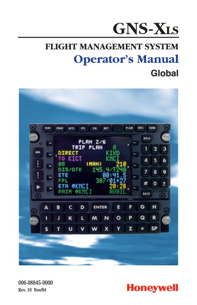 ARQUIVOS AERONÁUTICOS: GNS-XLS Flight Management System