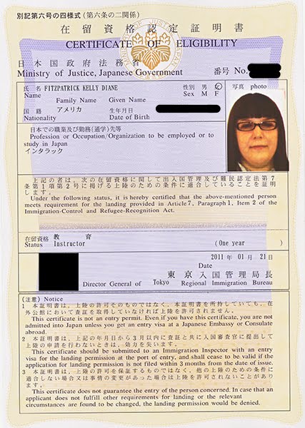 Kelly Goes Japan: CoE, Visa, and a Busy Week!