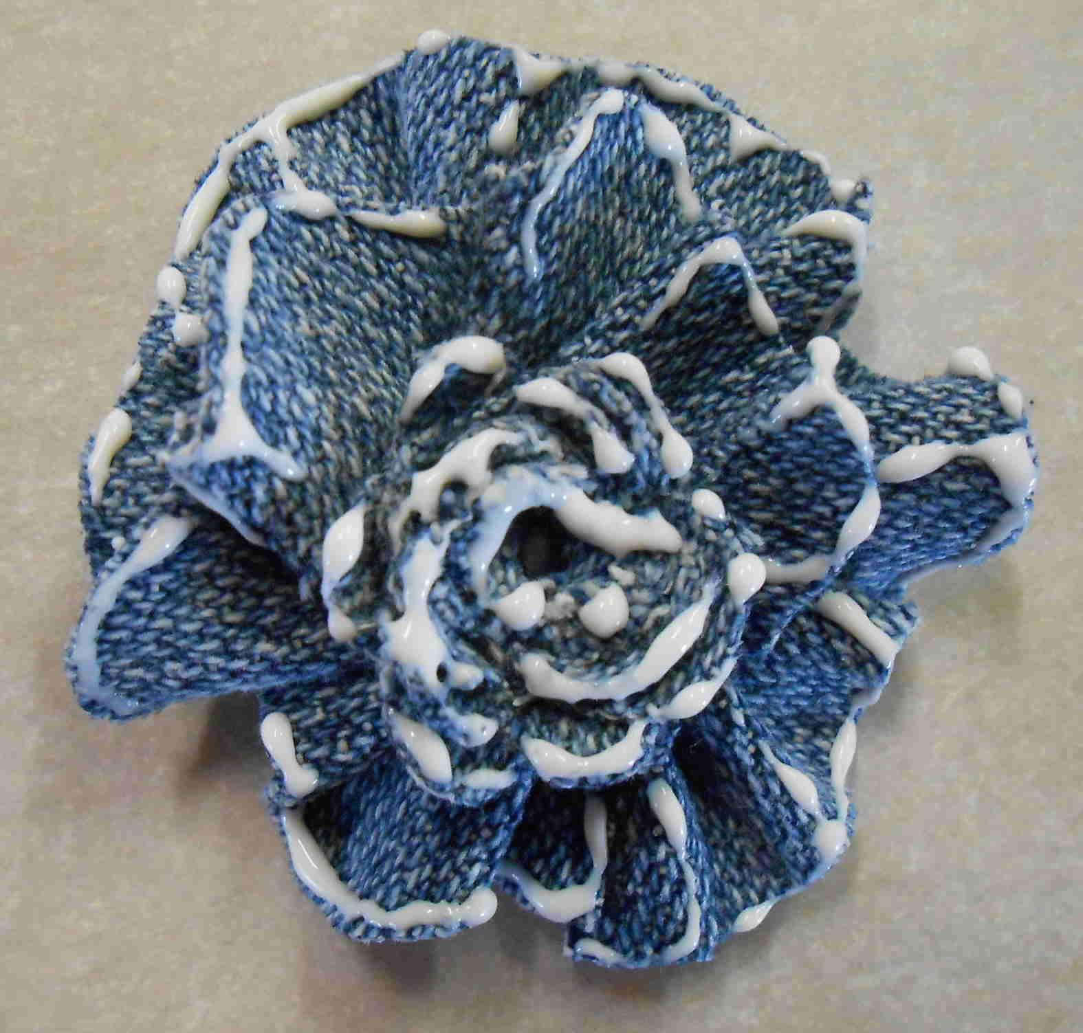 Distracted by Something Shiny: Upcycled Denim Rosettes with Crystal Centers