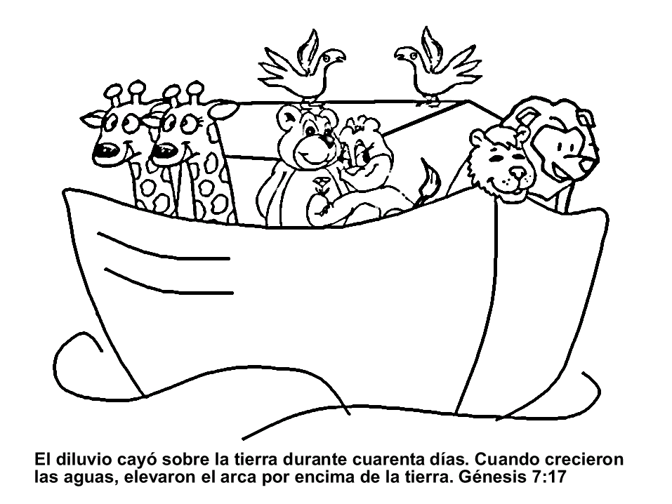 Dibujo del Diluvio para colorear ~ Dibujos Cristianos Para Colorear