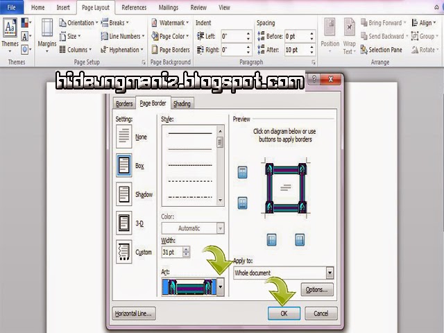 Cara Membuat Page Border Pada MS Word ~ Hideung Maniz