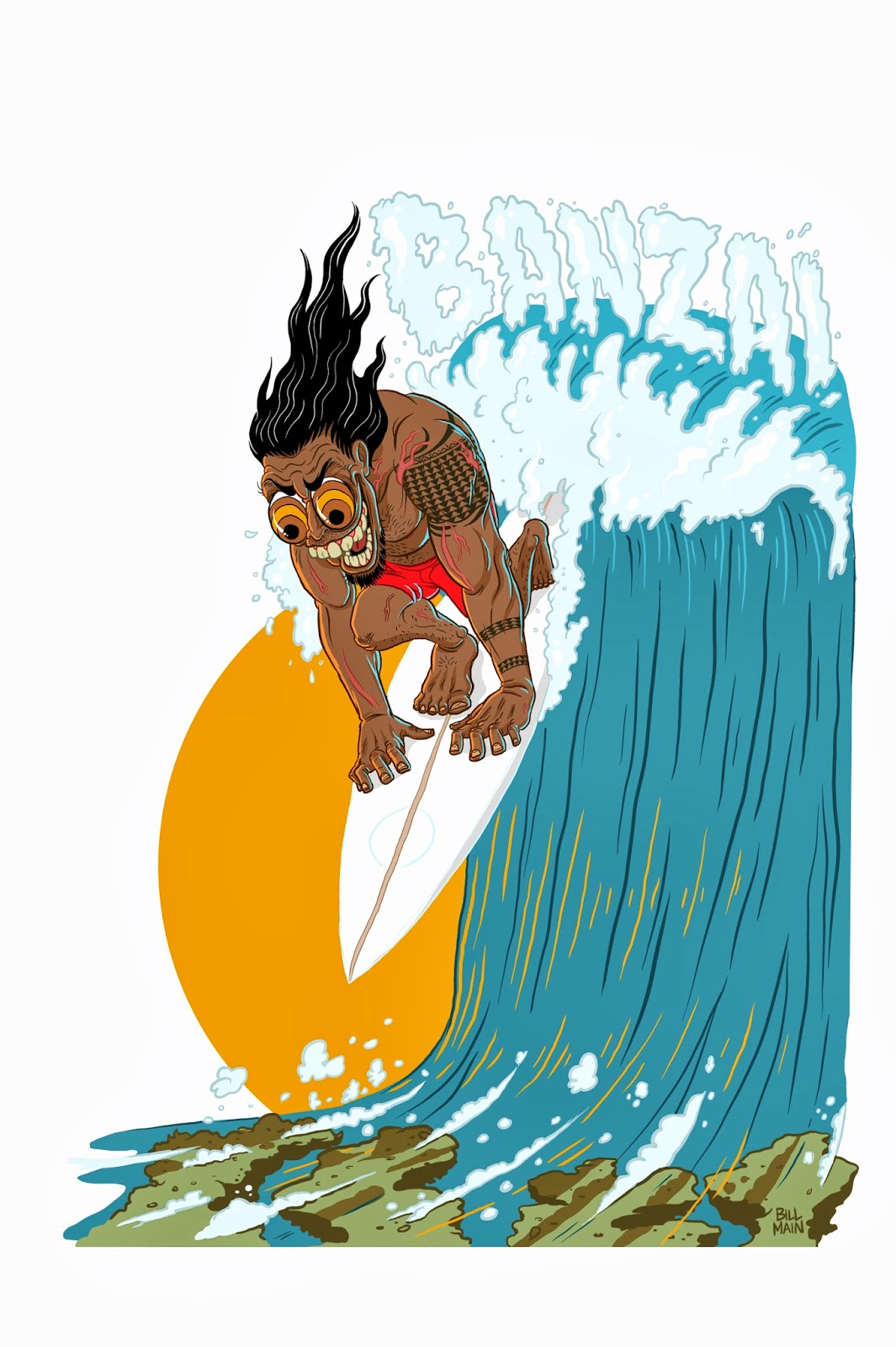 Bill Main Illustration: Banzai Pipeline