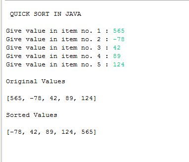 Free Programming Source Codes and Computer Programming Tutorials: Quick Sort in Java