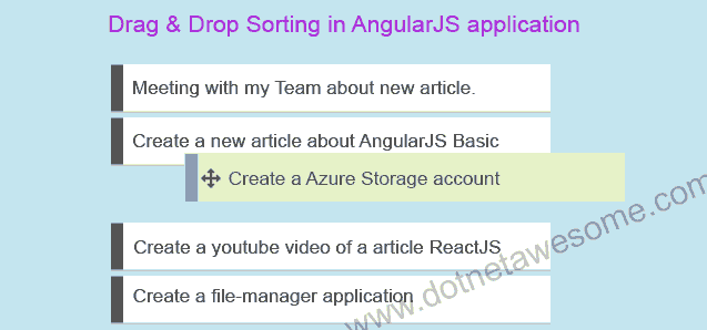 Reordering List Via Drag And Drop In Angularjs Application