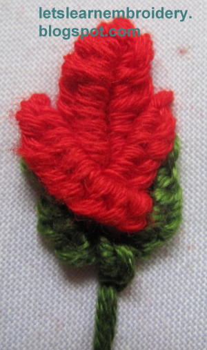 Let's learn embroidery: Buttonhole-knot rosebud