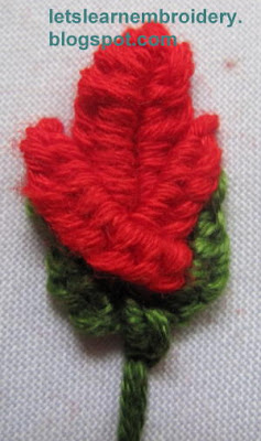 Let's learn embroidery: Buttonhole-knot rosebud