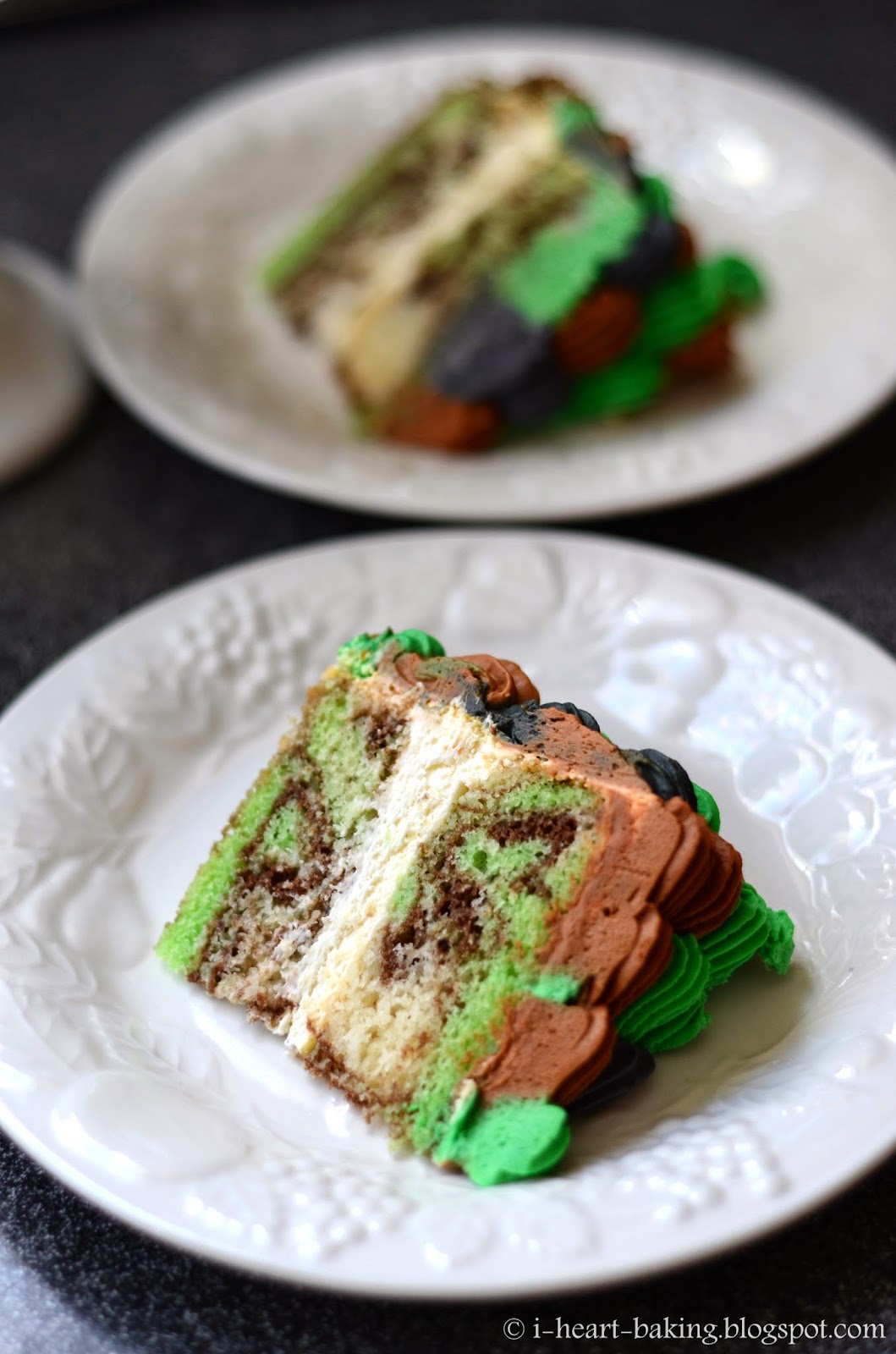 i heart baking!: piped shells camouflage cake