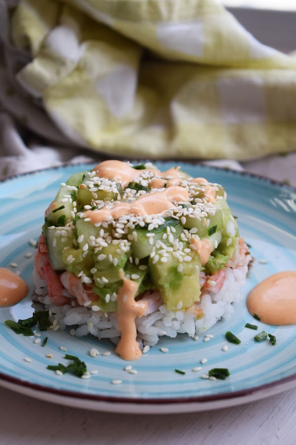 Smaskelismaskens: Spicy California shrimp stack