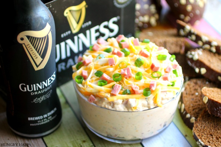 Hungry Harps: Irish Beer-Cheese Dip {with Guinness and Corned Beef}