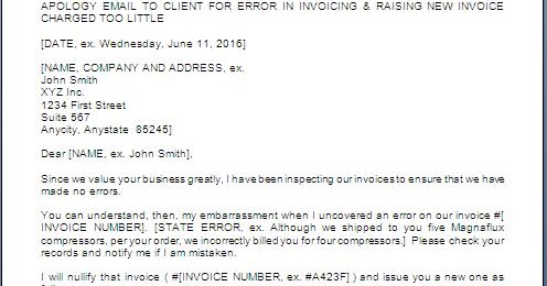 Apology Letter To Customer for Wrong Billing