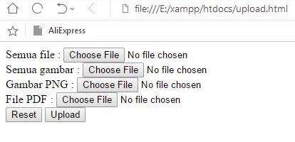 Cara membatasi Tipe File Upload dengan tag HTML | Alfaruq's Blog