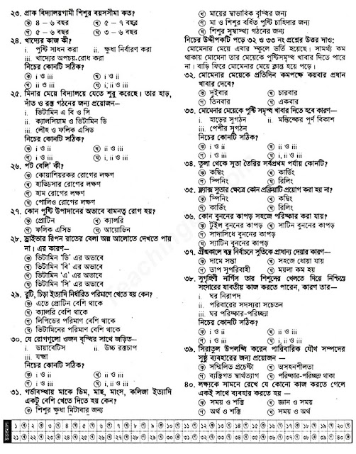 JSC Home Science Model Question - 03