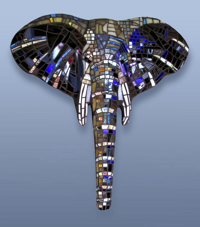 Kim Larson Art, Mosaics + More: Elephant Head Mosaic