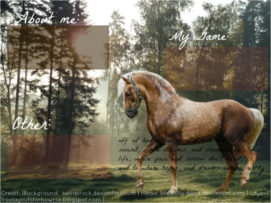 Free Layouts for Howrse: Horse Layouts