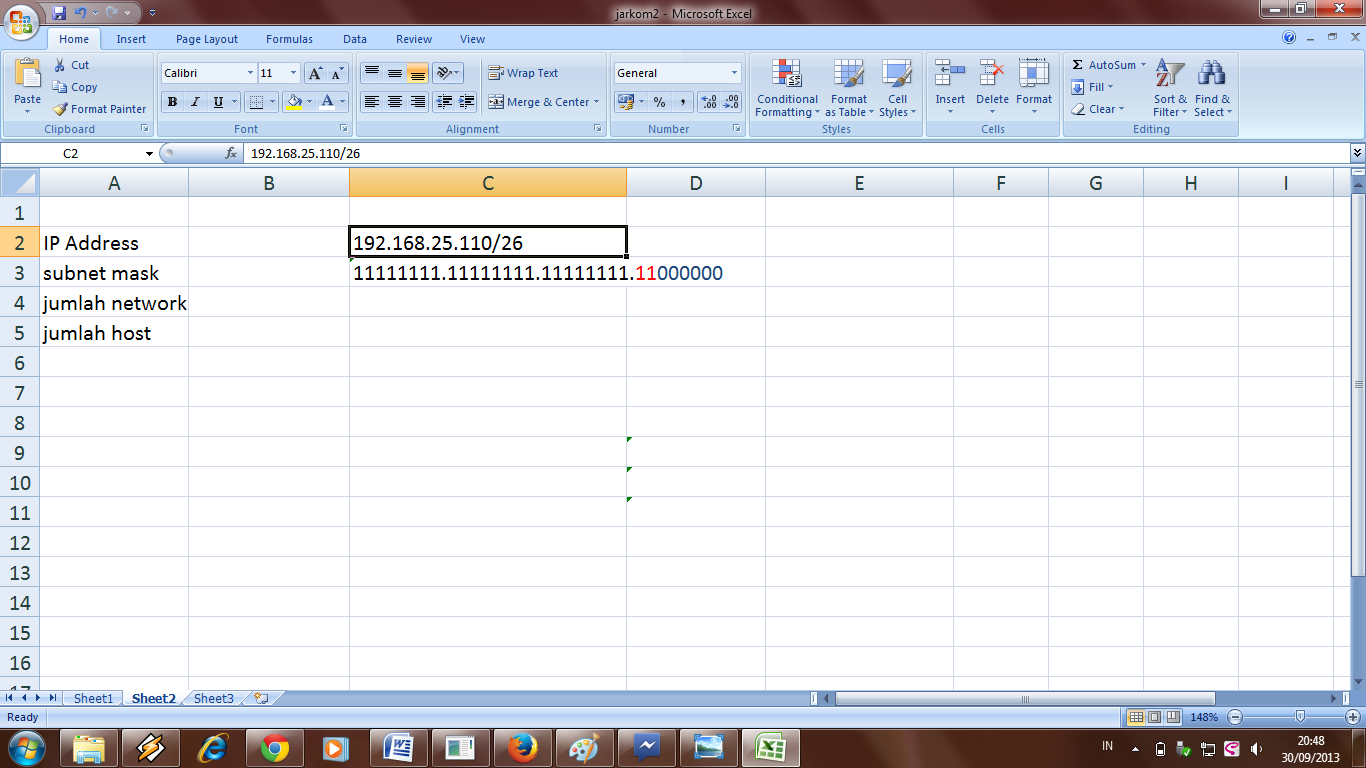 NOVA INDAH: Tutorial Subnetting Dengan Menggunakan Ms. Excel