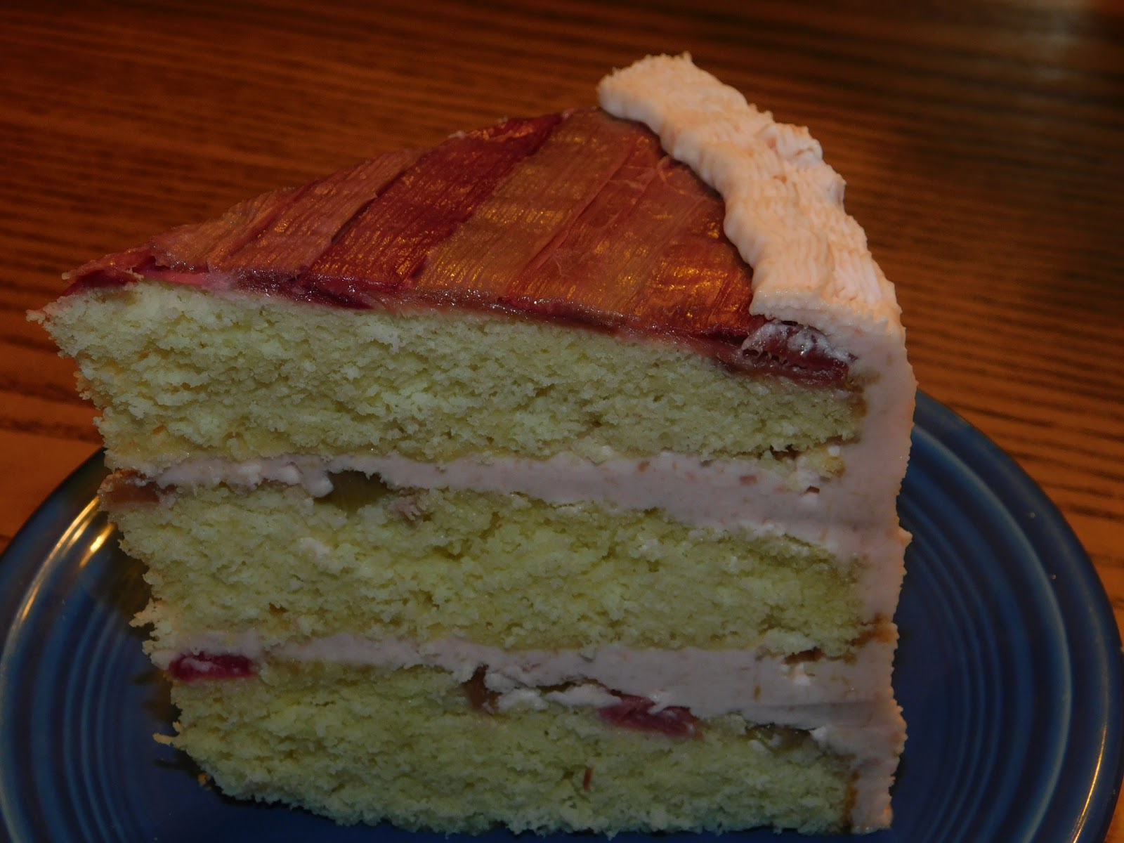 Rhubarb Ribbon Cake #CakeSliceBakers