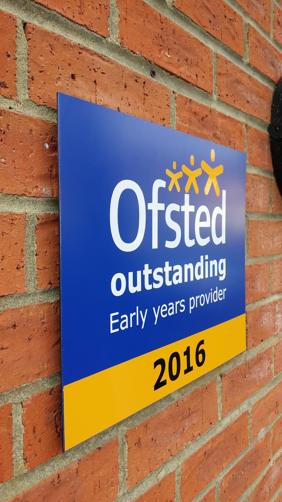 The Green I Signs Blog: Blue dibond aluminium Ofted Outstanding signs ...