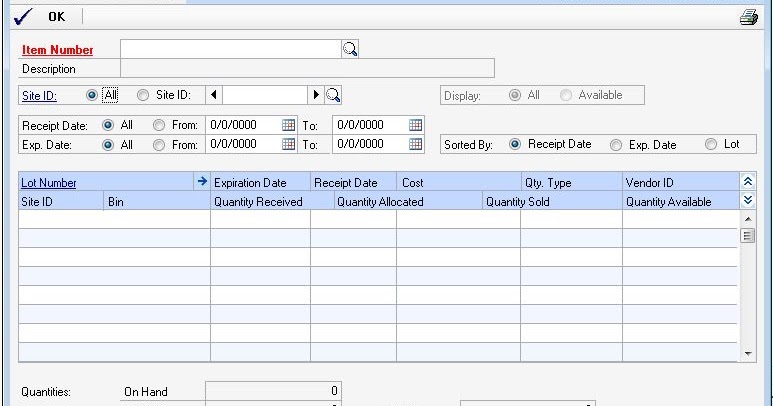 Redbeard's Blog: Lot Availability Query