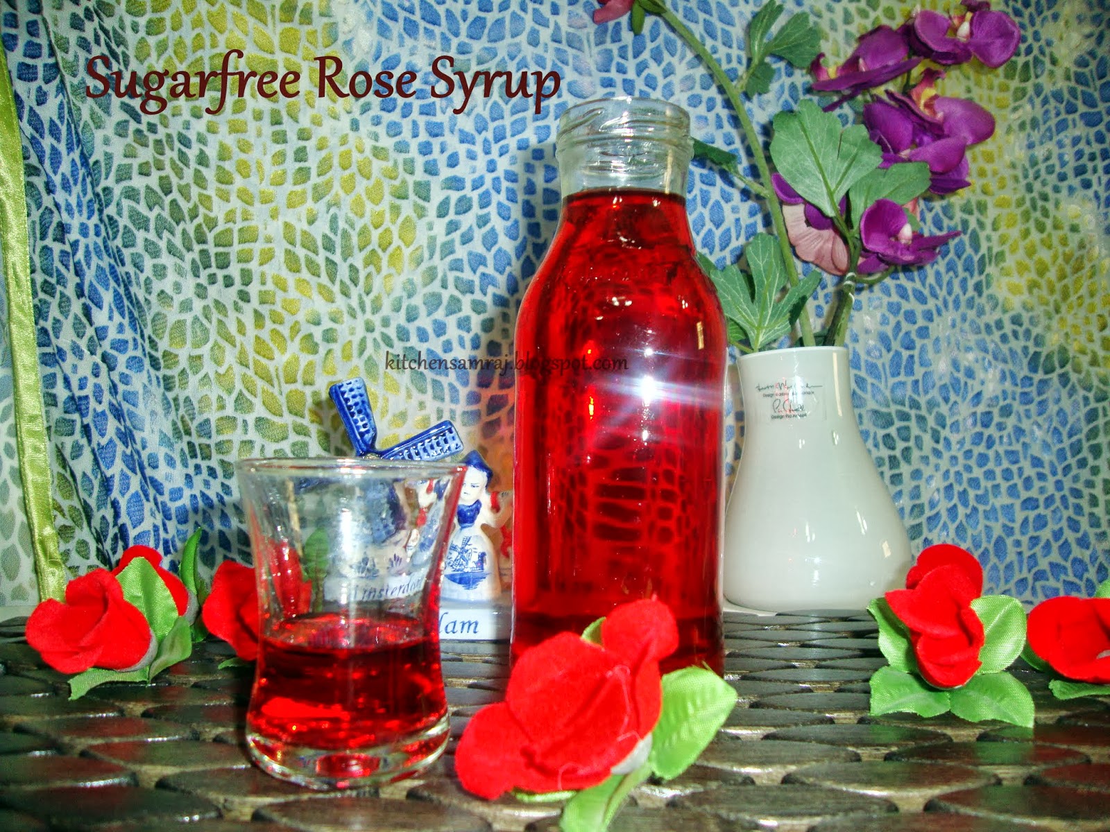 Sugar-free Rose Syrup & Rose Milk | Kitchen Samraj!