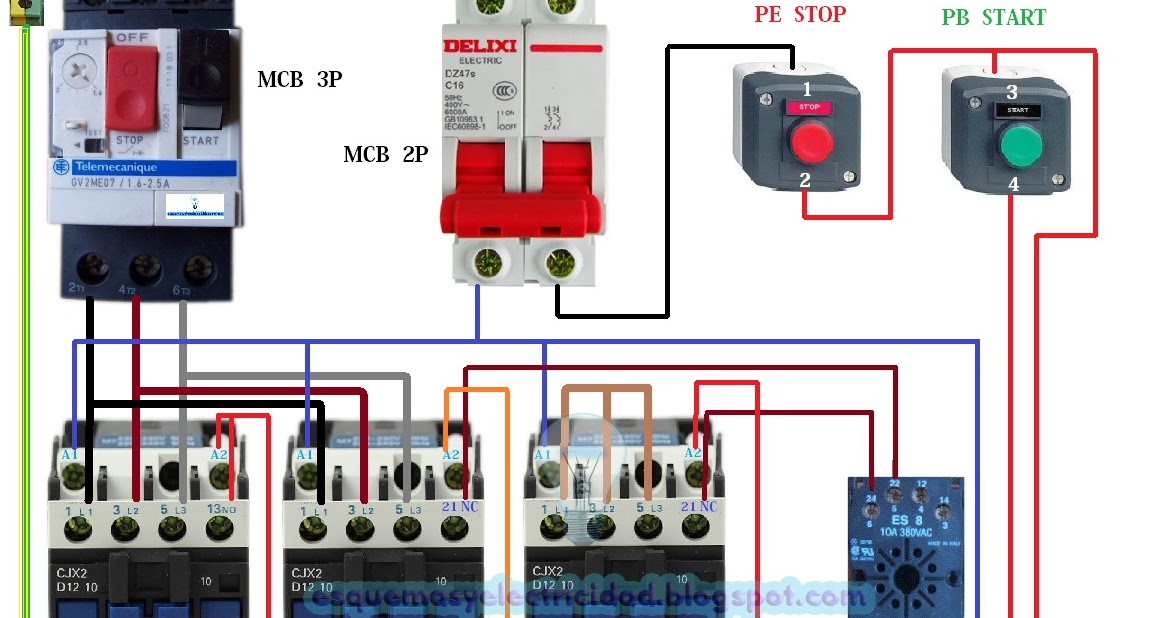 Esquemas eléctricos: Esquema eléctrico estrella triángulo