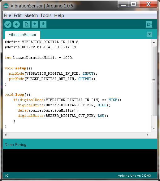 Internet of Things: High Sensitivity Vibration Sensor Using Arduino