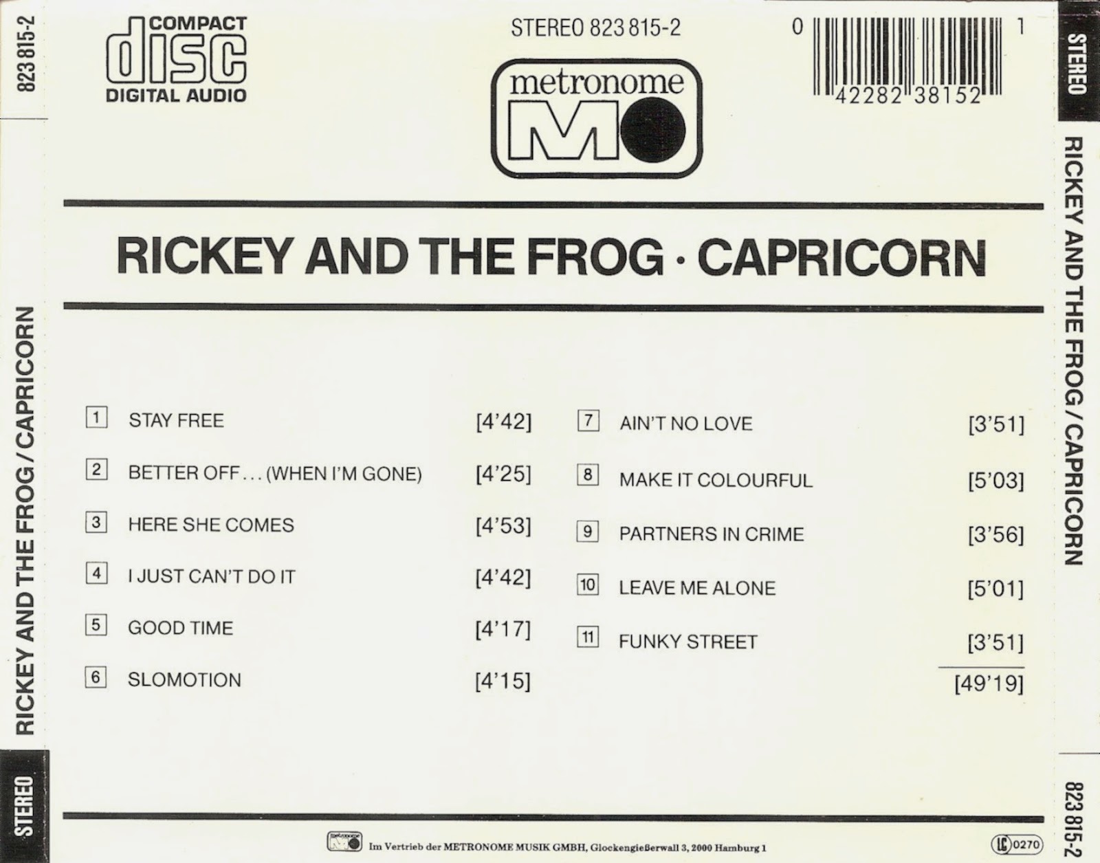 The First Pressing CD Collection: Rickey and the Frog - Capricorn