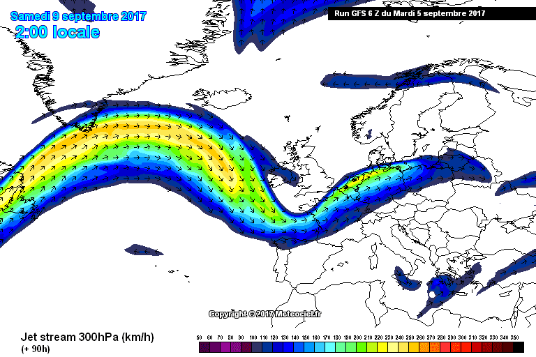 MeteoBrais: El Jet Stream Camino a Europa y descendiendo latitudes