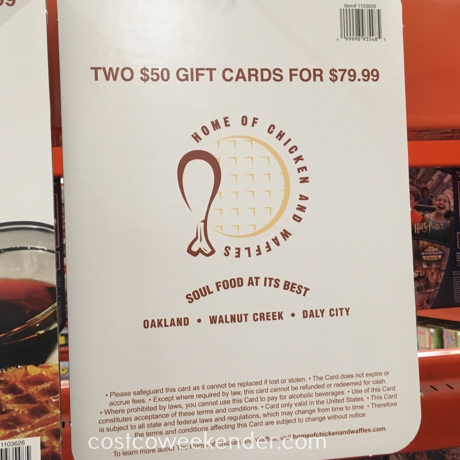 2 $50 Gift Cards to Home of Chicken and Waffles | Costco Weekender
