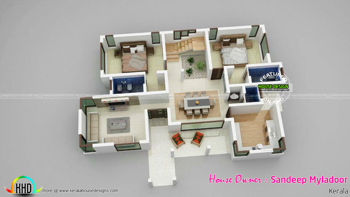 Stupendous house with 3d floor plan - Kerala Home Design and Floor ...