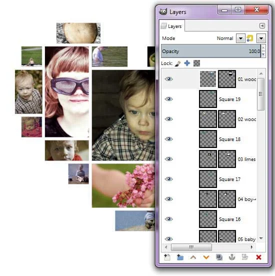 PhotoEffect: Heart Shaped Photo Collage in GIMP [Free Template]