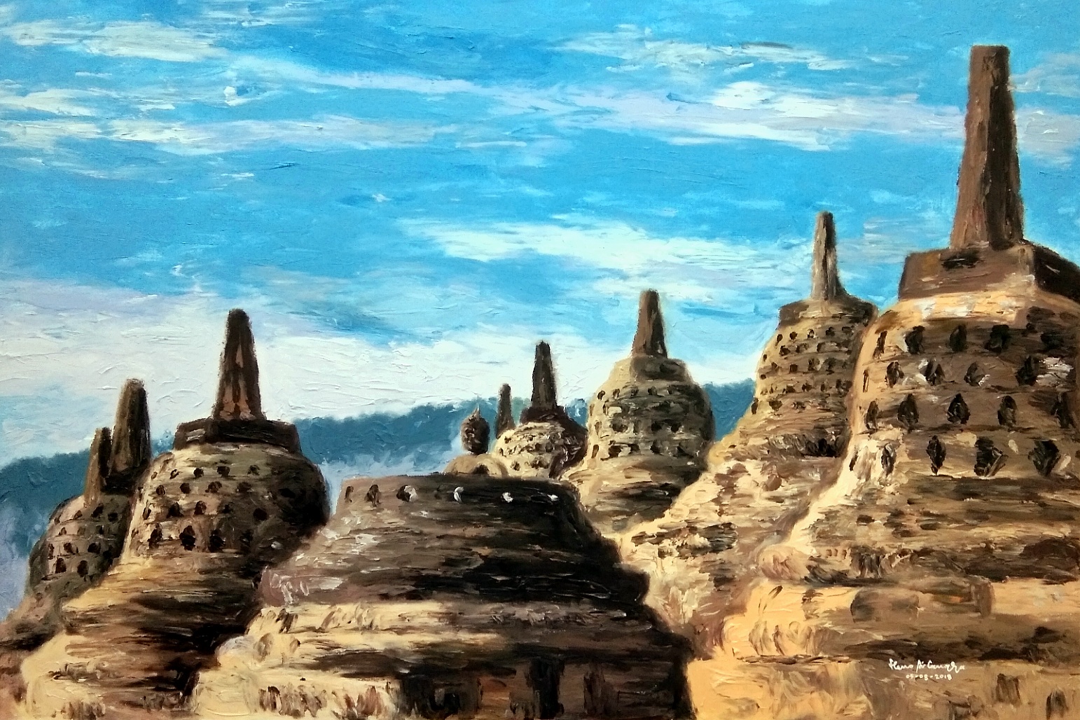 >> MELUKIS STUPA CANDI BOROBUDUR DARI JARAK DEKAT ~ Heno Airlangga
