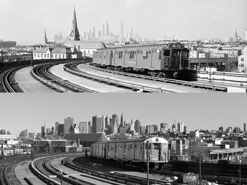 Time Travel: NYC Subway and Skyline 1938 & 2008